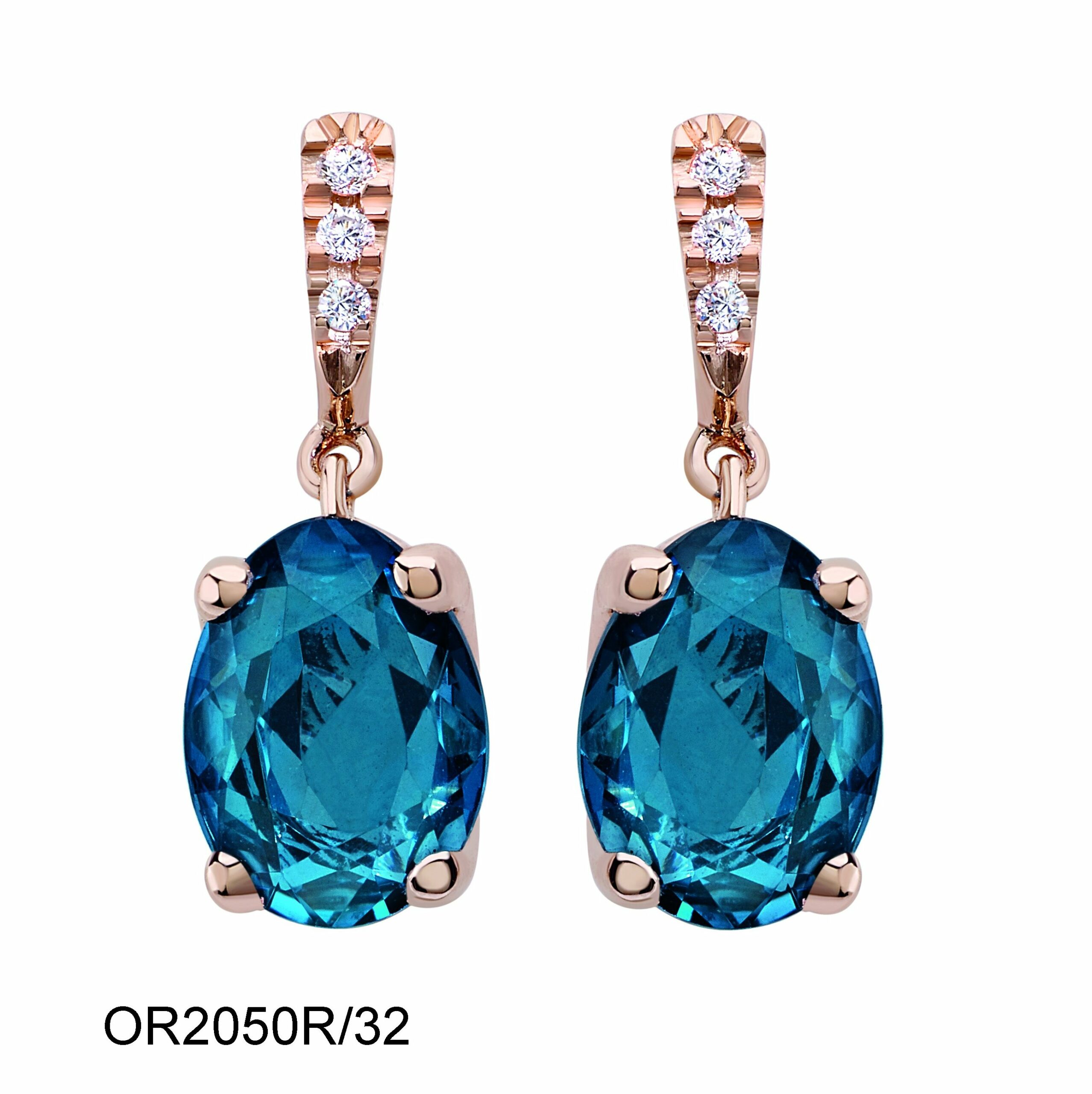ORECCHINI ORO ROSA, DIAMANTI, TOPAZIO LONDON BLU – Ferraris