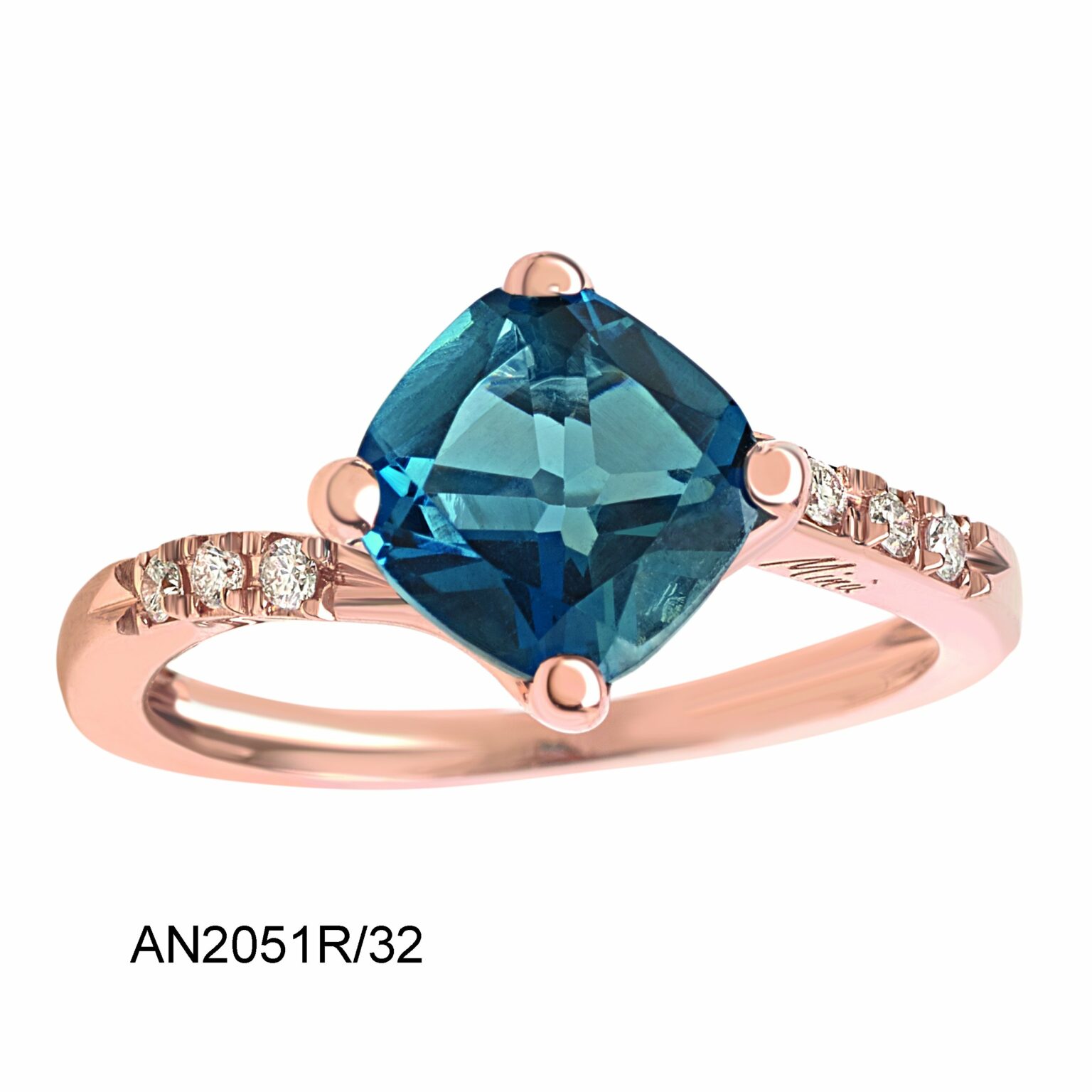 ANELLO ORO ROSA, DIAMANTI, TOPAZIO LONDON BLU - Ferraris